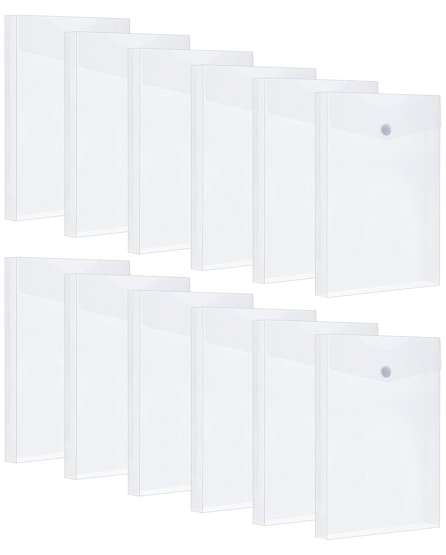 12 Pack Plastic Envelopes With Hook And Loop Closure Letter Size