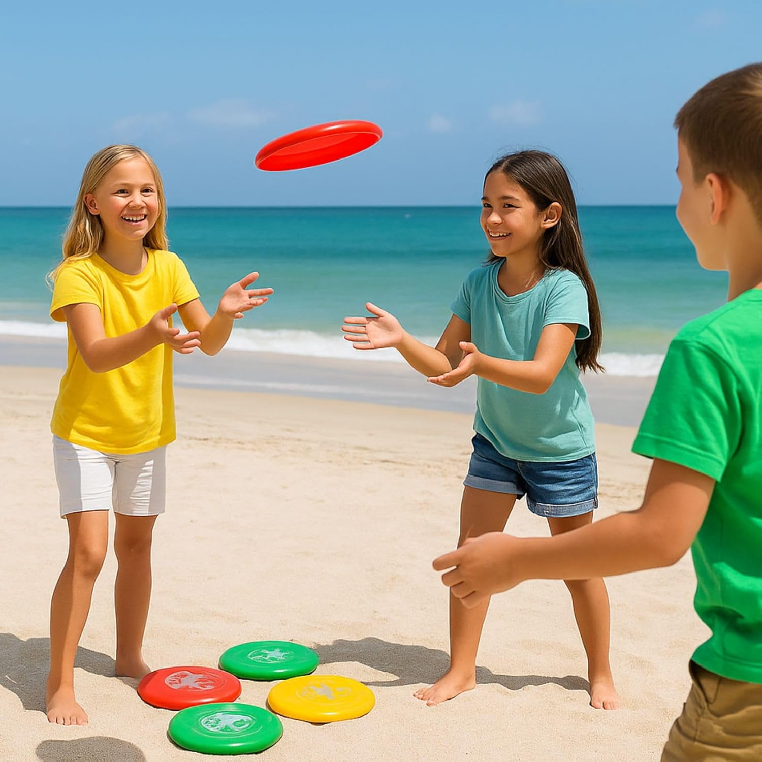12 Pack: Plastic Flying Sports Discs Set for Outdoors Beach Backyard ...