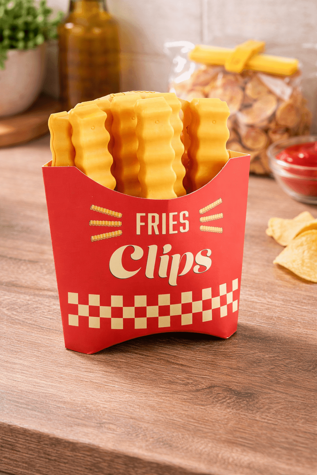 12 Pack Plastic Food Clip & Cute Refrigerator Magnets Curved Design ...