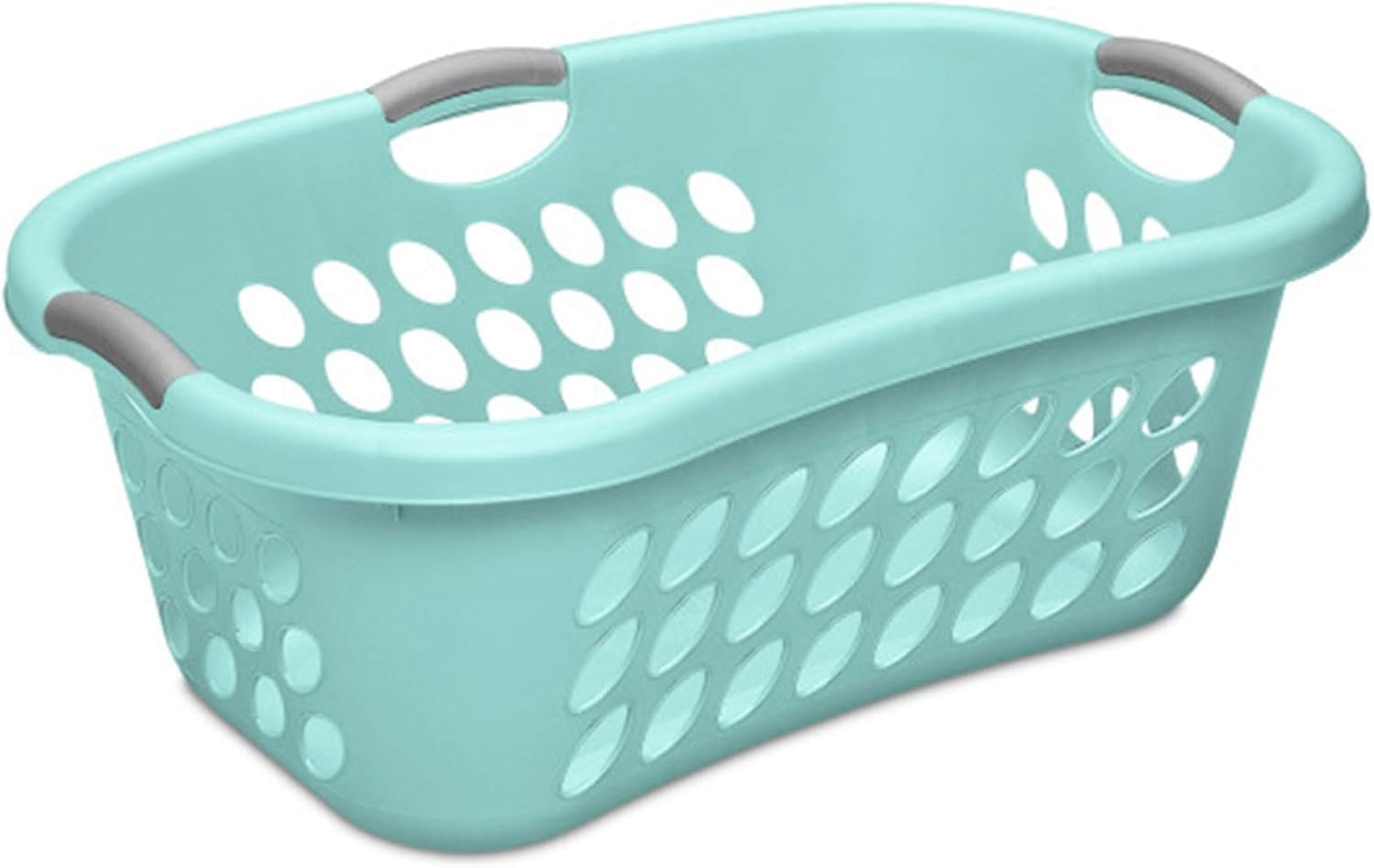 12 Pack Plastic Laundry Basket Hamper, 1.25 Bushel, Ultra HipHold, Aqua ...