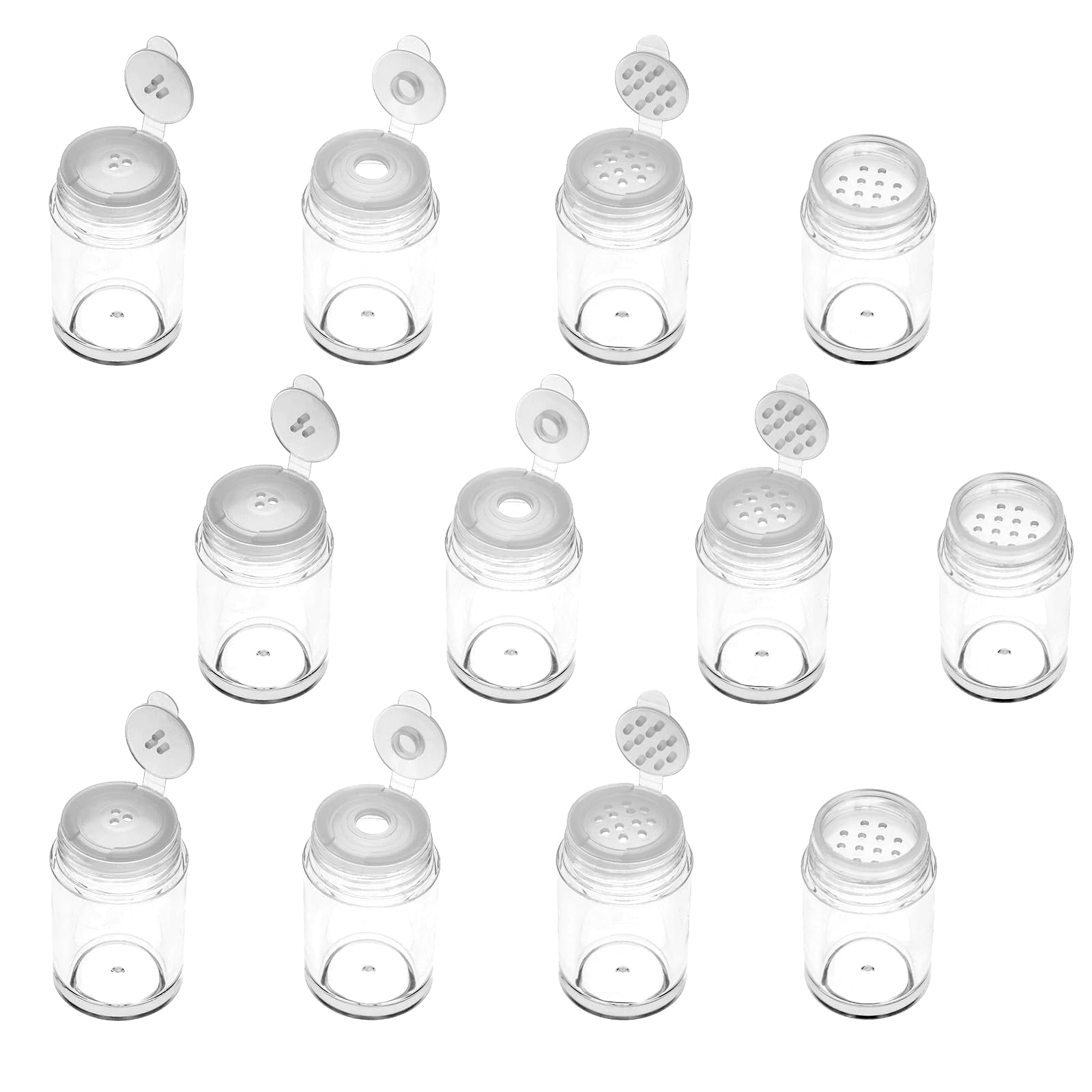 12 Pack Plastic Powder Jar Mini Empty Powder Bottle, Empty Face Powder ...