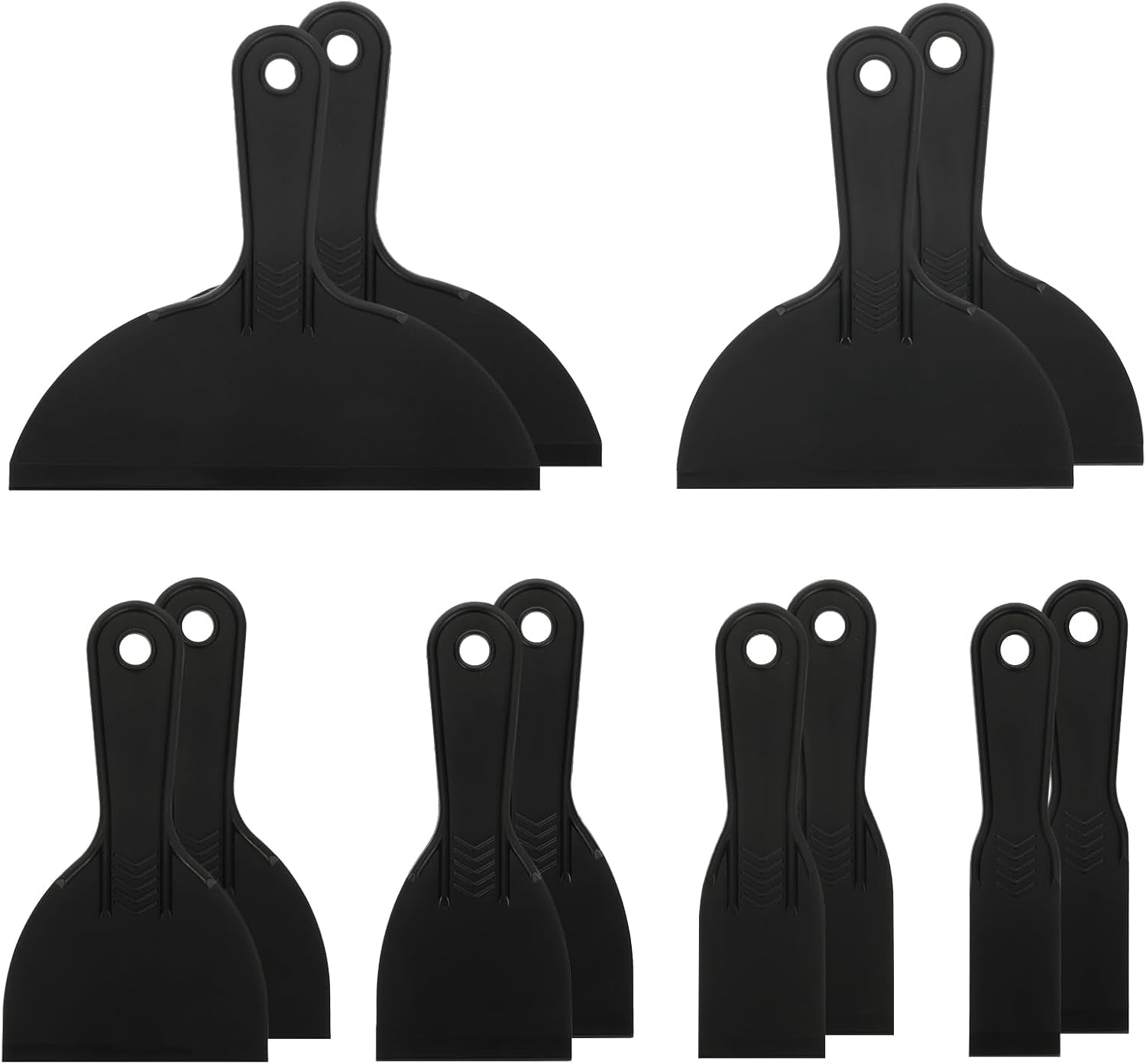 12 Pack Plastic Putty Knife Black Flexible Plastic Paint Scraper Tool ...