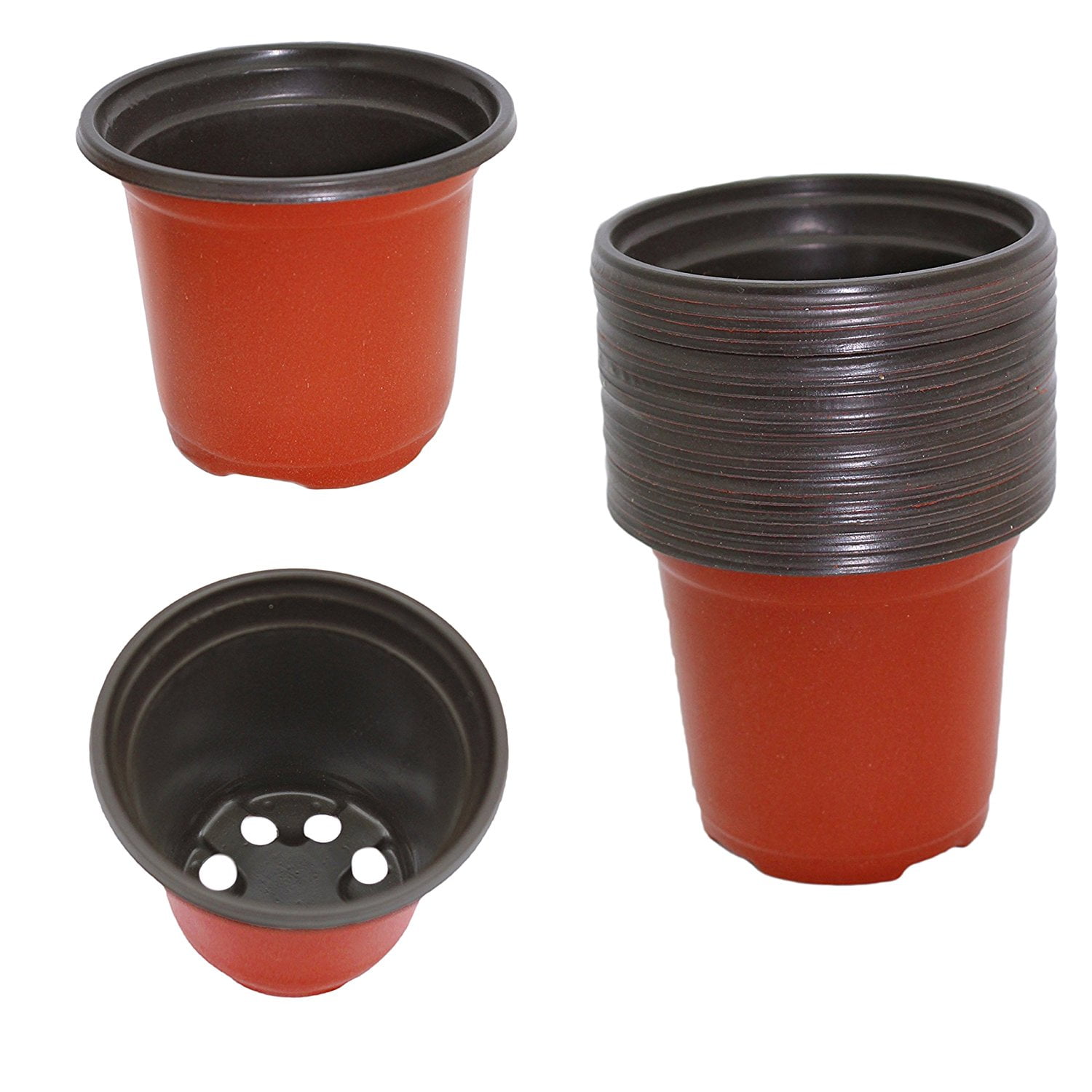 12 Pack Plastic Seed Starter Pots, Seed Starting Planters (Small 3.5 ...