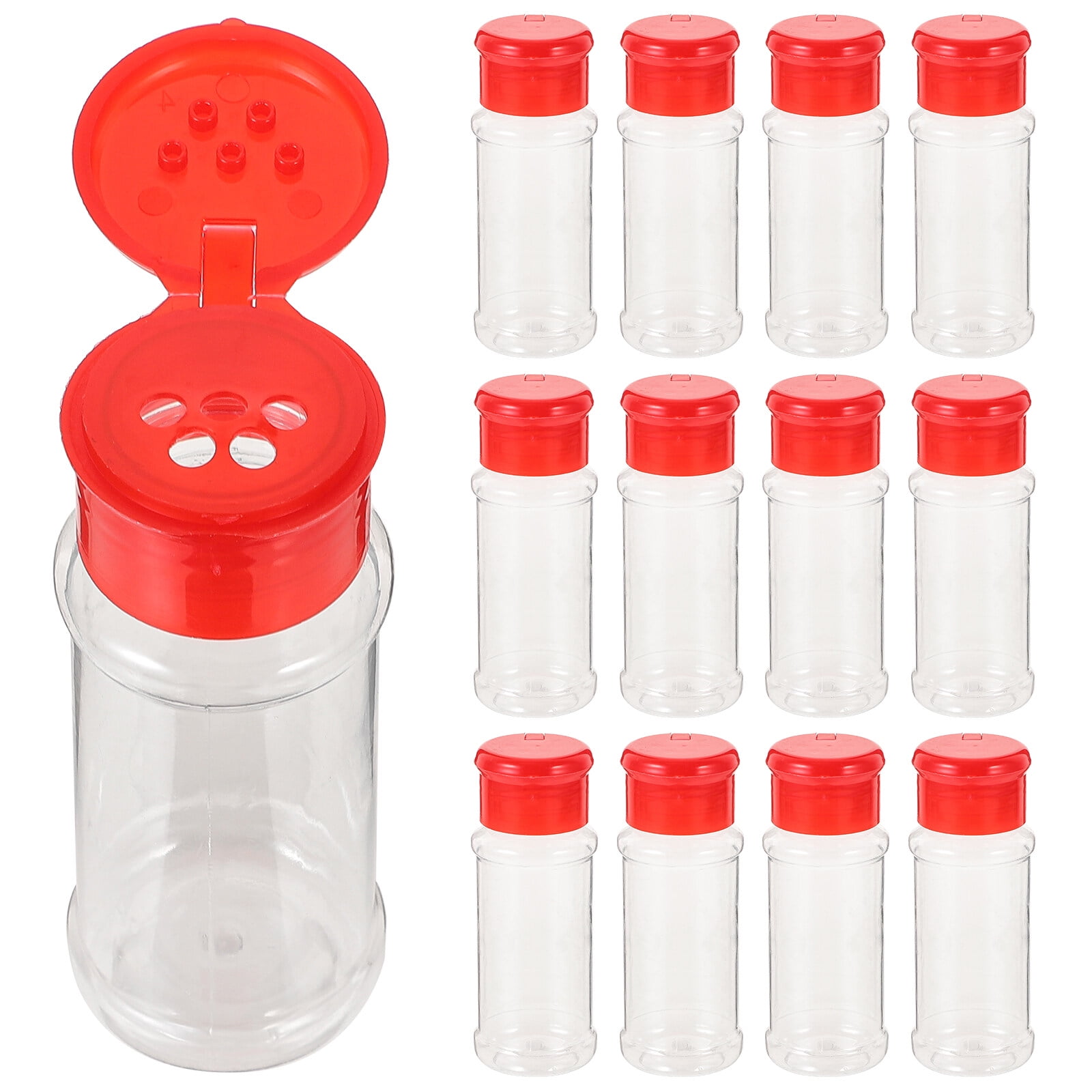 Toyandona Red Storage Holder Spice Salt Pepper 12Pcs 3.93X1.45X1.45in ...