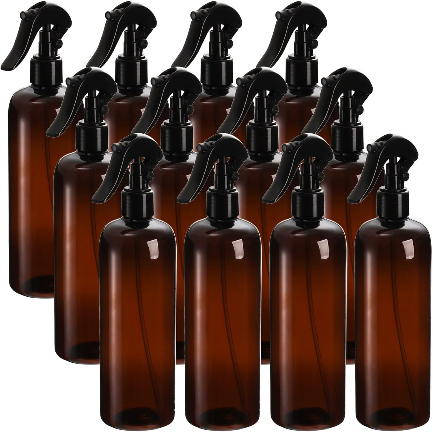 12 Pack Plastic Spray Bottles with Black Fine Mist Sprayers, 16oz ...