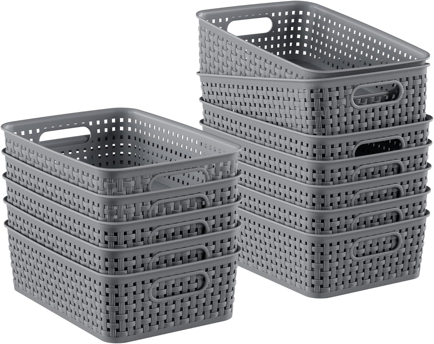 12 Pack Plastic Storage Baskets, Small Baskets for Organizing, Plastic ...