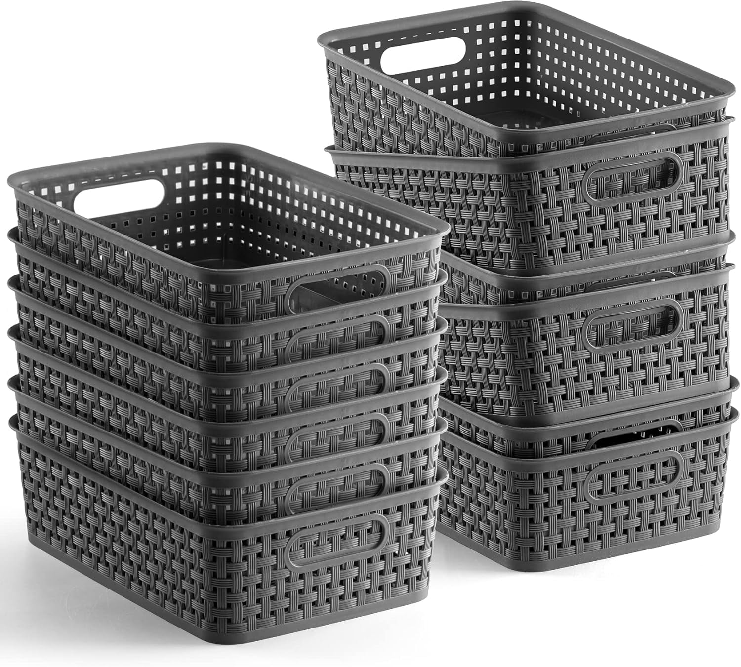 [ 12 Pack ] Plastic Storage Baskets - Small Pantry Organization and ...