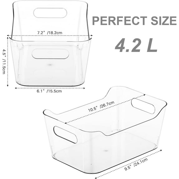 12 Pack Plastic Storage Bins, Multi-Use Organizer Bins, Pantry ...