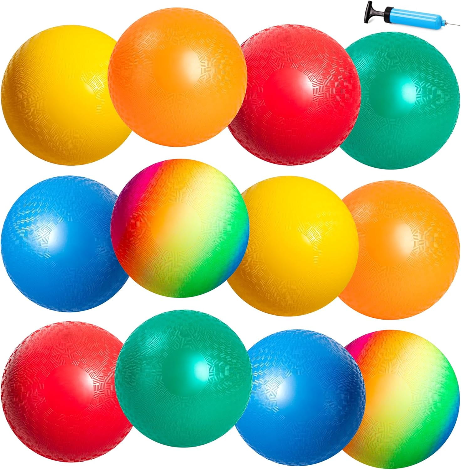 12 Pack Playground Balls Dodgeball Set, 8.5 Inch Dodge Ball Kickball ...