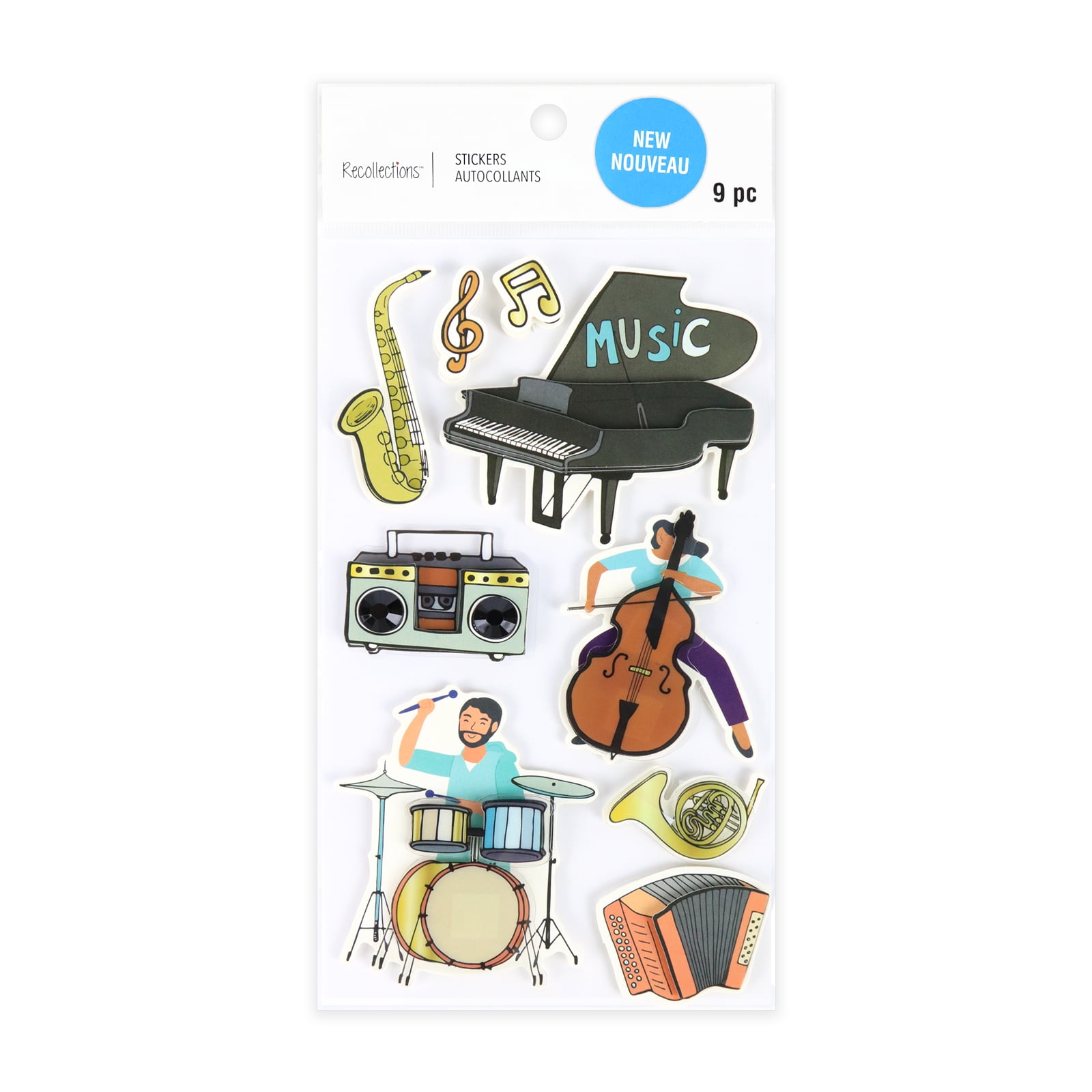12 Pack: Playing Music Dimensional Stickers by Recollections™ - Walmart.com