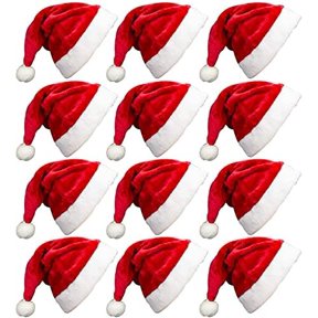12 Pieces Small Santa Hat Children Hat Christmas Decoration - Walmart.com