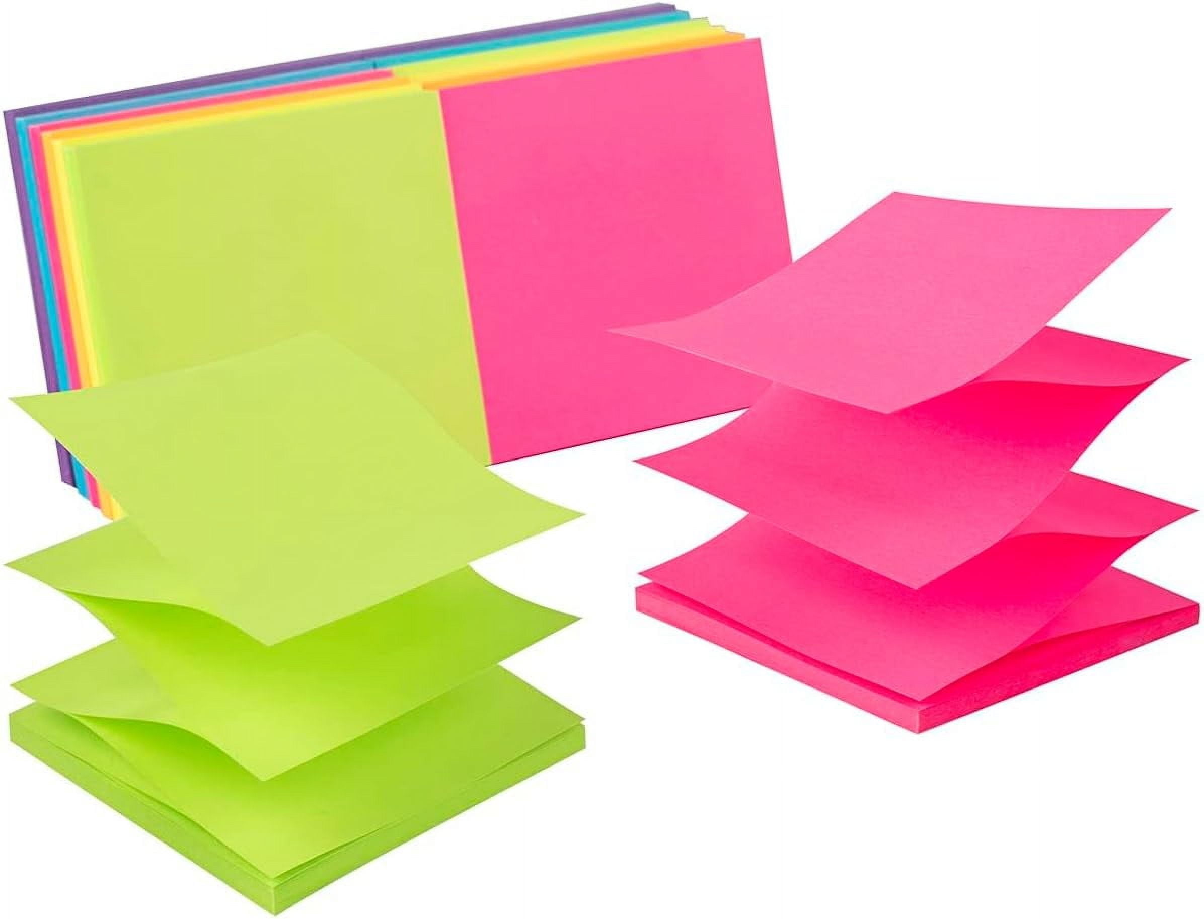 (12 Pack) Pop-up Sticky Notes 3x3 in,Bright Colors Super Sticking Power ...