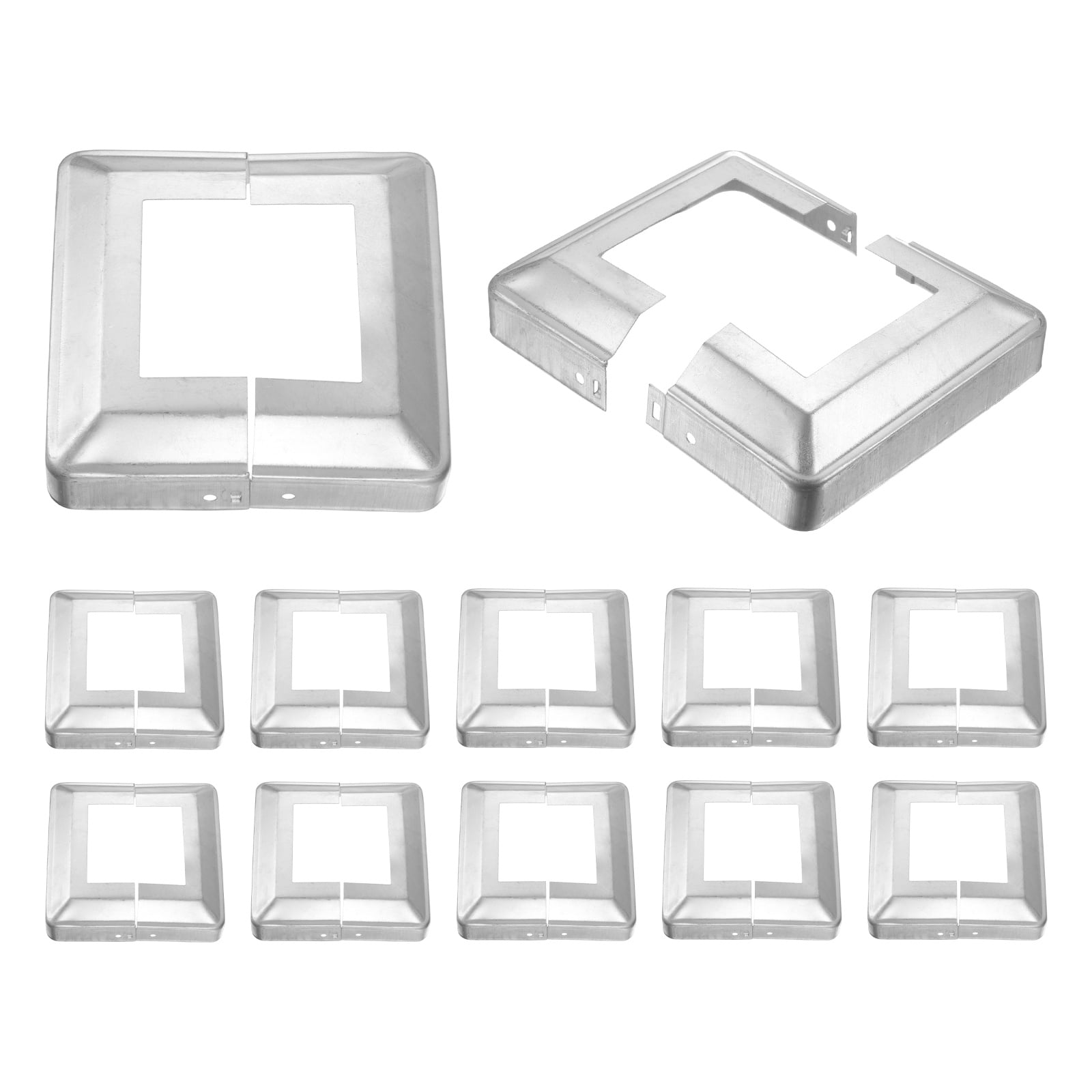 12 Pack Post Base Cover, 6x6 (Internal Size 3.25x3.25) Metal Split ...