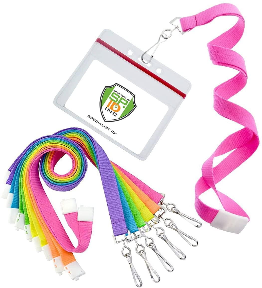 12 Pack - Premium Bright Neon Lanyards with Breakaway Clasp & Heavy ...