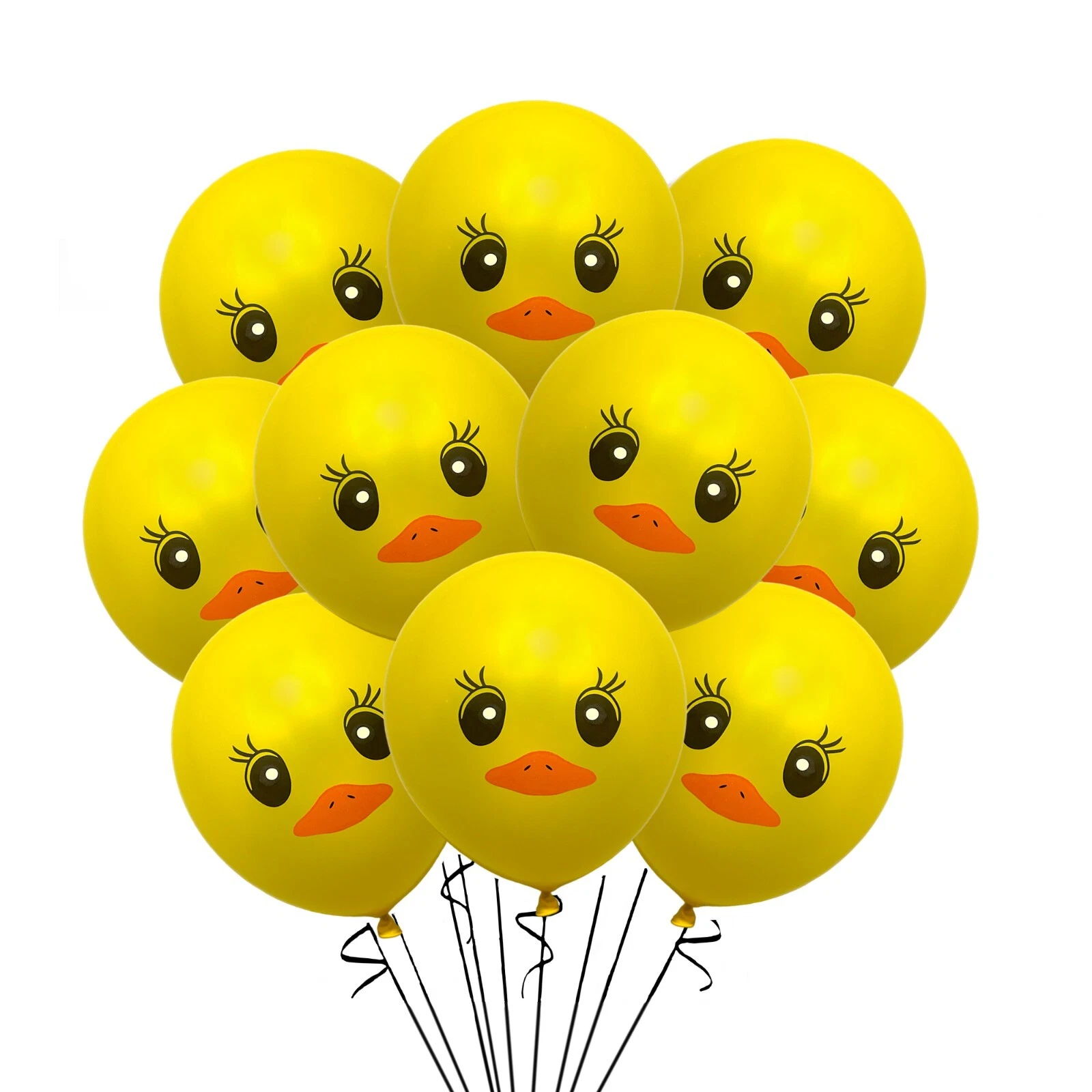 12 Pack Premium Cute Girl Duck Party Balloons 12" Yellow Rubber Ducky ...