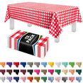 12 Pack Premium Disposable Plastic Tablecloth 54 Inch. x 108 Inch. with ...