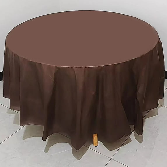 12 Pack Premium Plastic Disposable 84 Inch Round Tablecloth Round Table ...