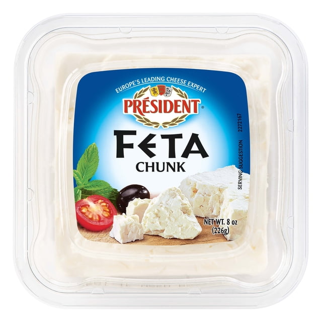 President Feta Cheese, 8 oz, Freshly Crafted in USA, No rBST (12 Pack ...