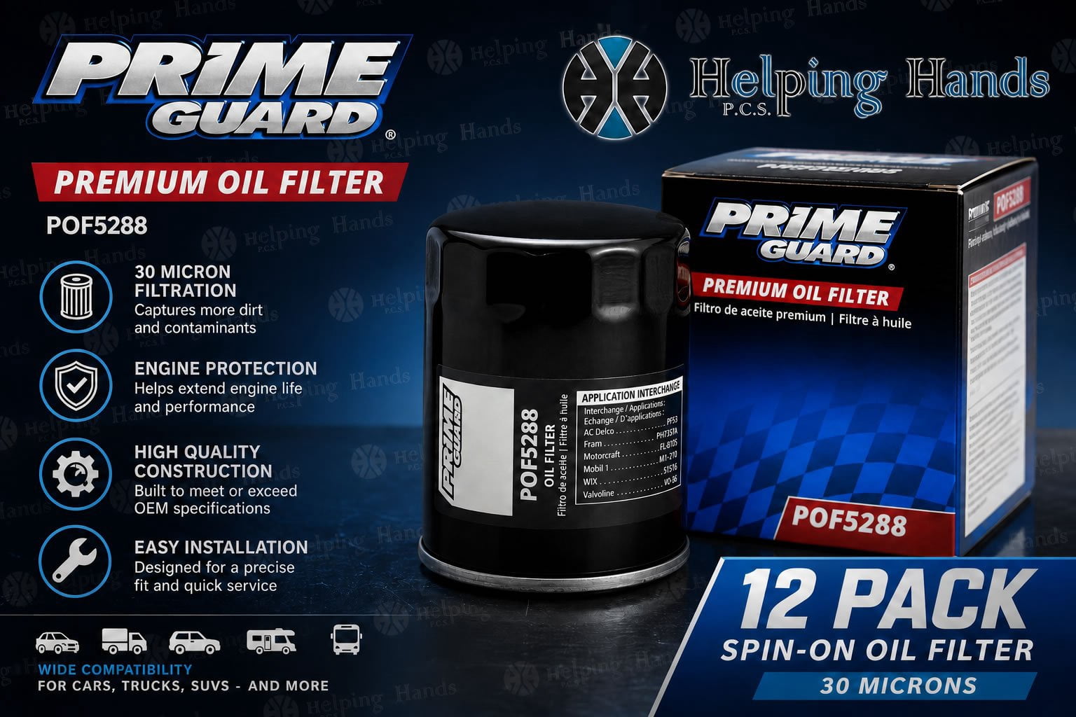 12 Pack Prime Guard POF5288 Spin-On Oil Filter 30 Microns - Walmart.com