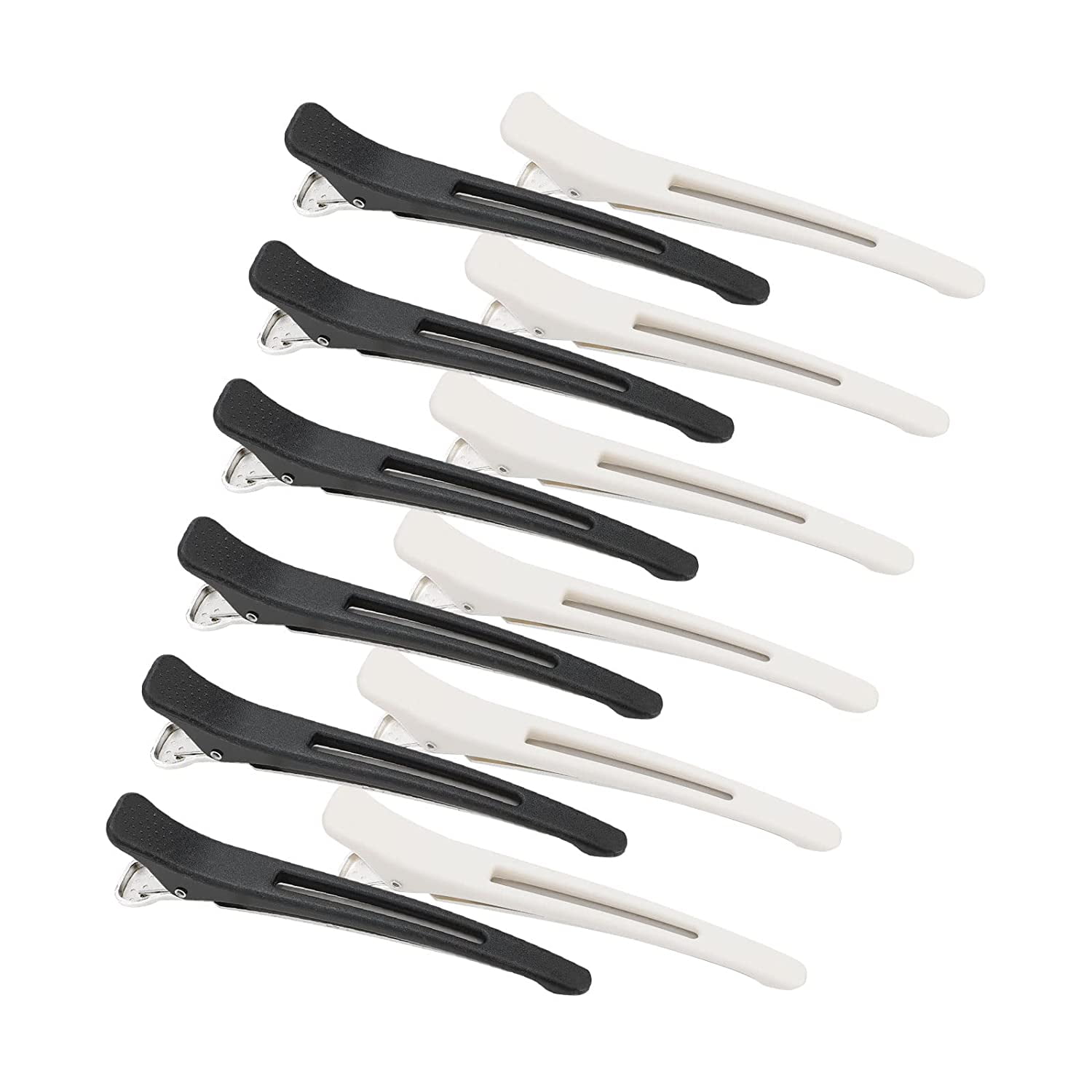12 Pack Professional Hair Clips for Styling Sectioning, Black White Non ...