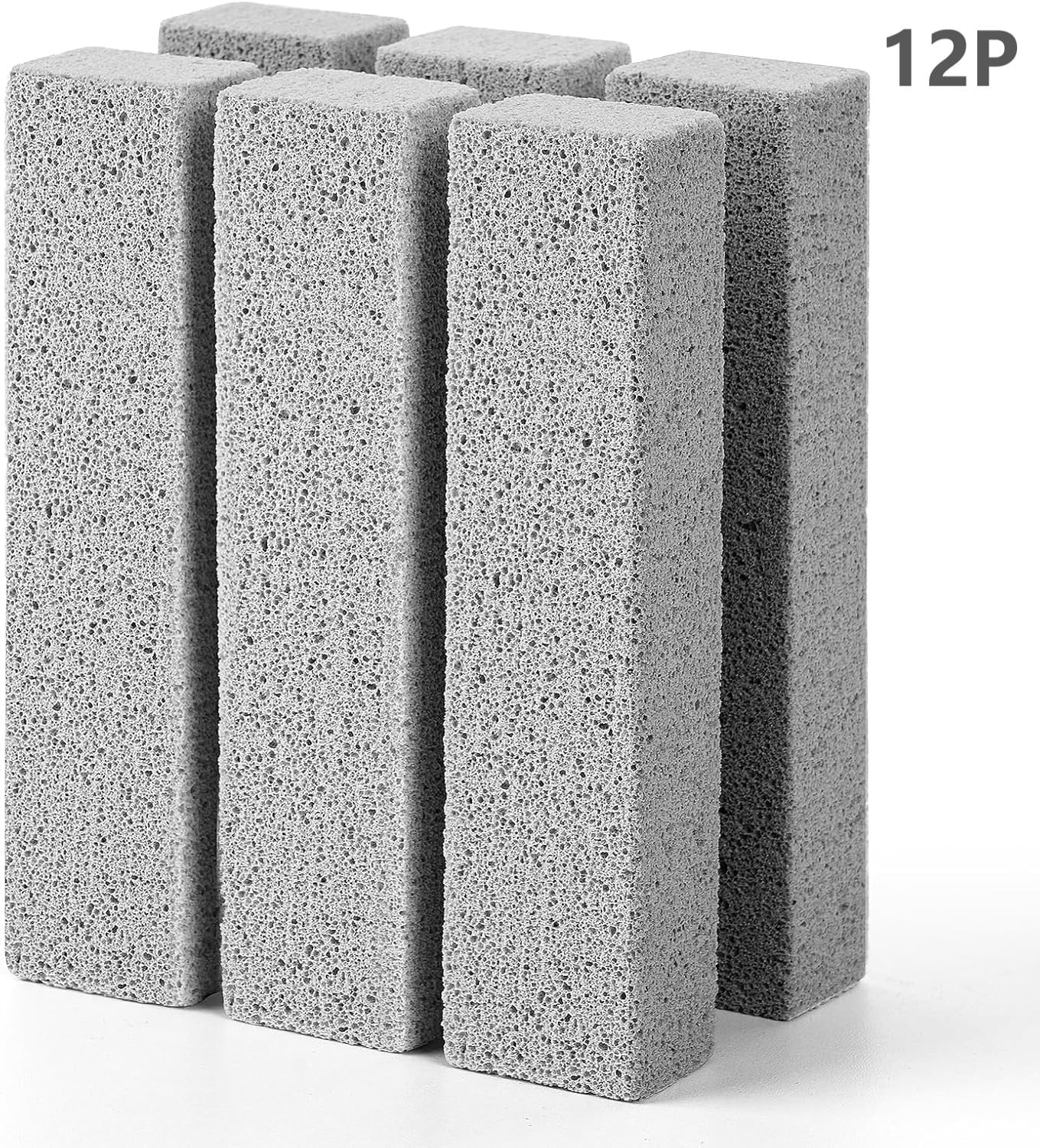 Bevtee 12-Pack Pumice Stone for Cleaning Toilet, Gray Scouring Sticks ...