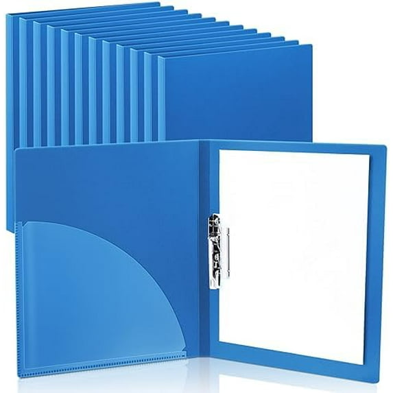 12 Pack Punchless Clamp Binder Folder 8.5 x 11 Inch Ringless Binder ...