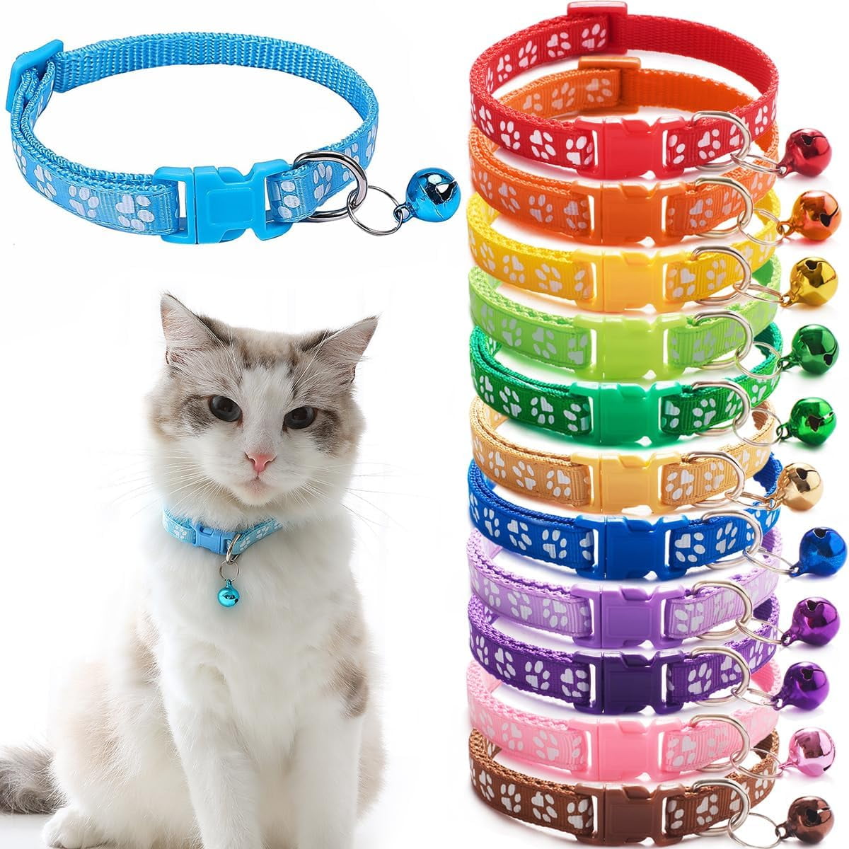 12 Pack Puppy Collars for Litter, Adjustable Breakaway Puppy Collars ...