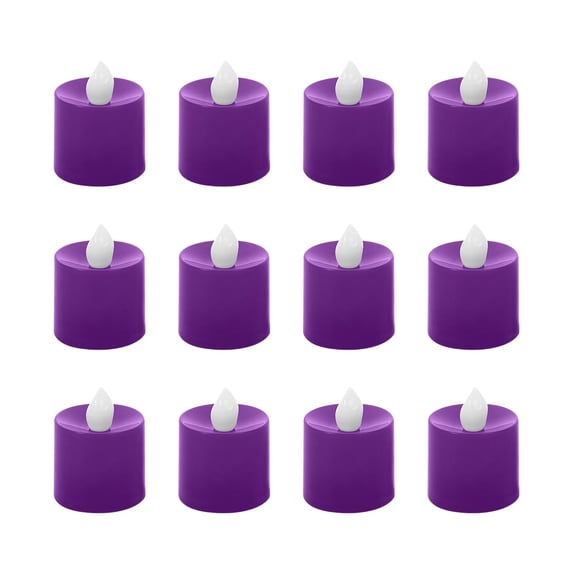12 Pack Purple Flameless LED Tea Lights Candles, Battery Operated ...