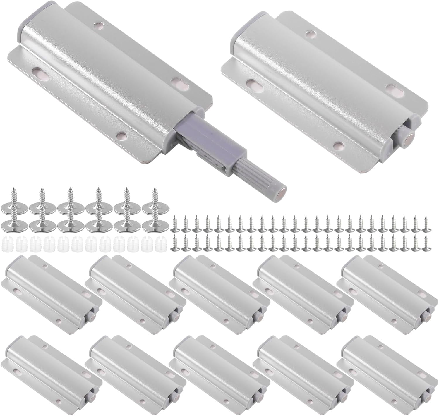 12 Pack Push to Open Door Latch, Aluminum Alloy Magnetic Push Latches ...