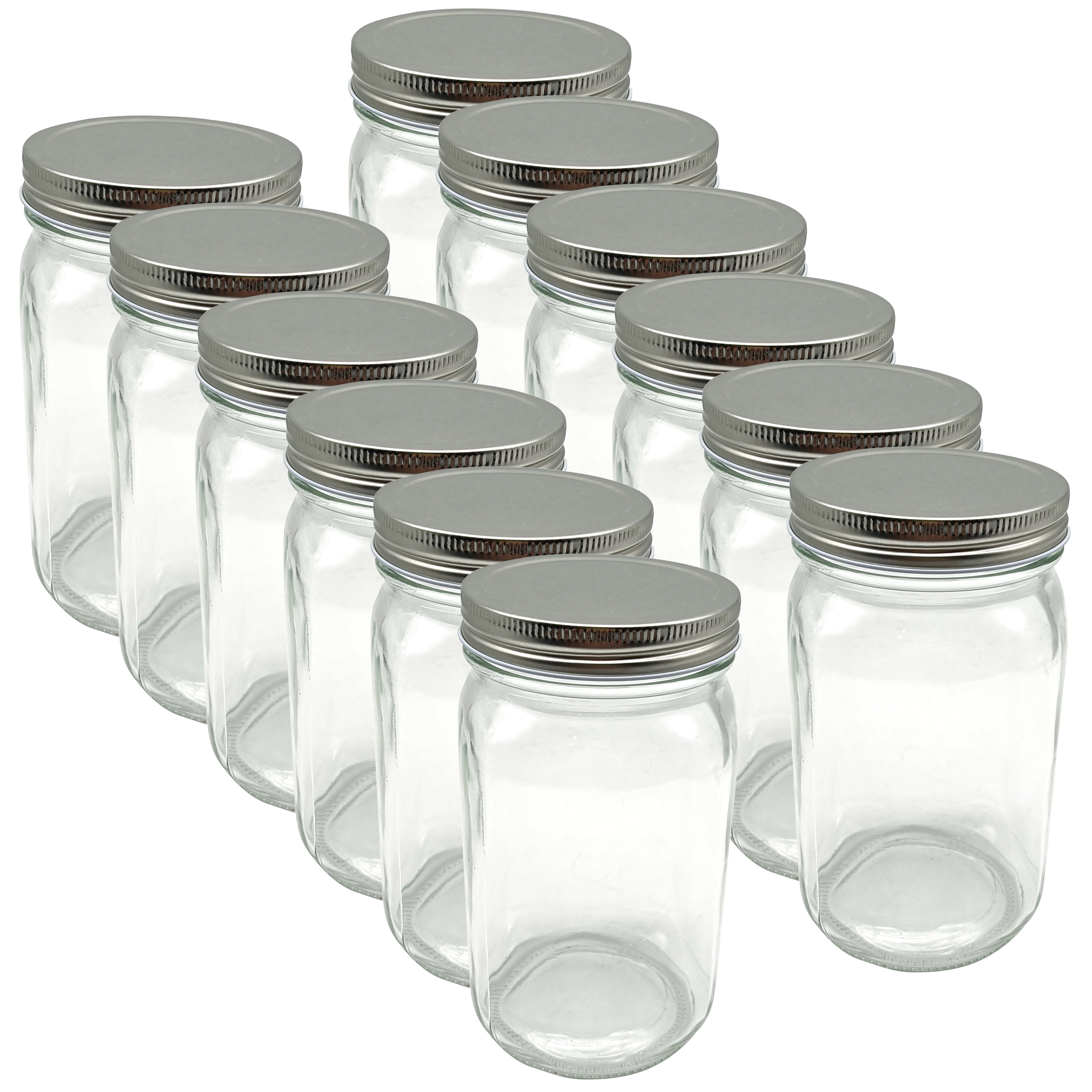 "Ashland Quart Size Wide Mouth Glass Jars with Lids, 12 Pack, 3.6"" x 6 ...