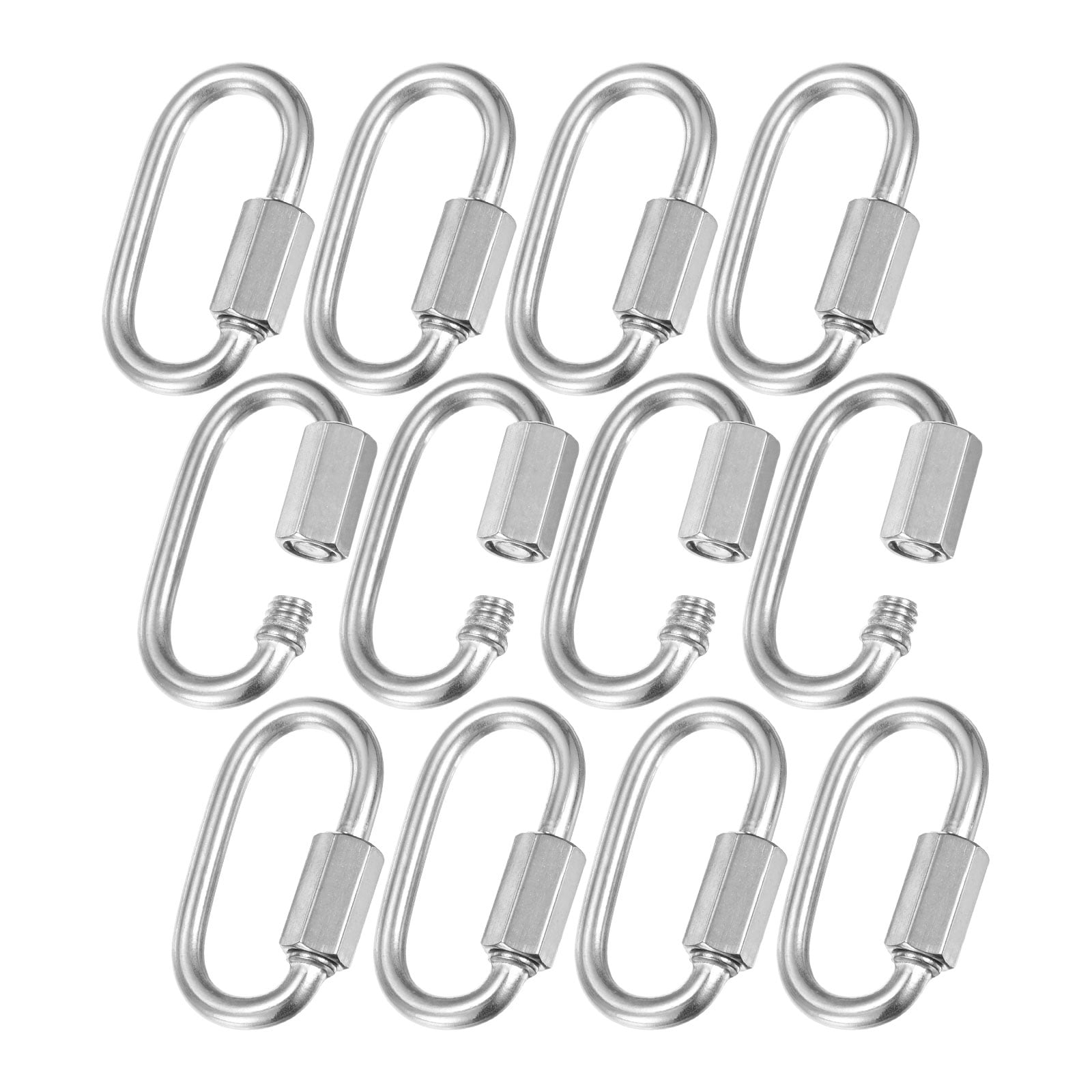 12-Pack Quick Chain Link Connector, M4 5/32 304 Stainless Steel D-Shape ...