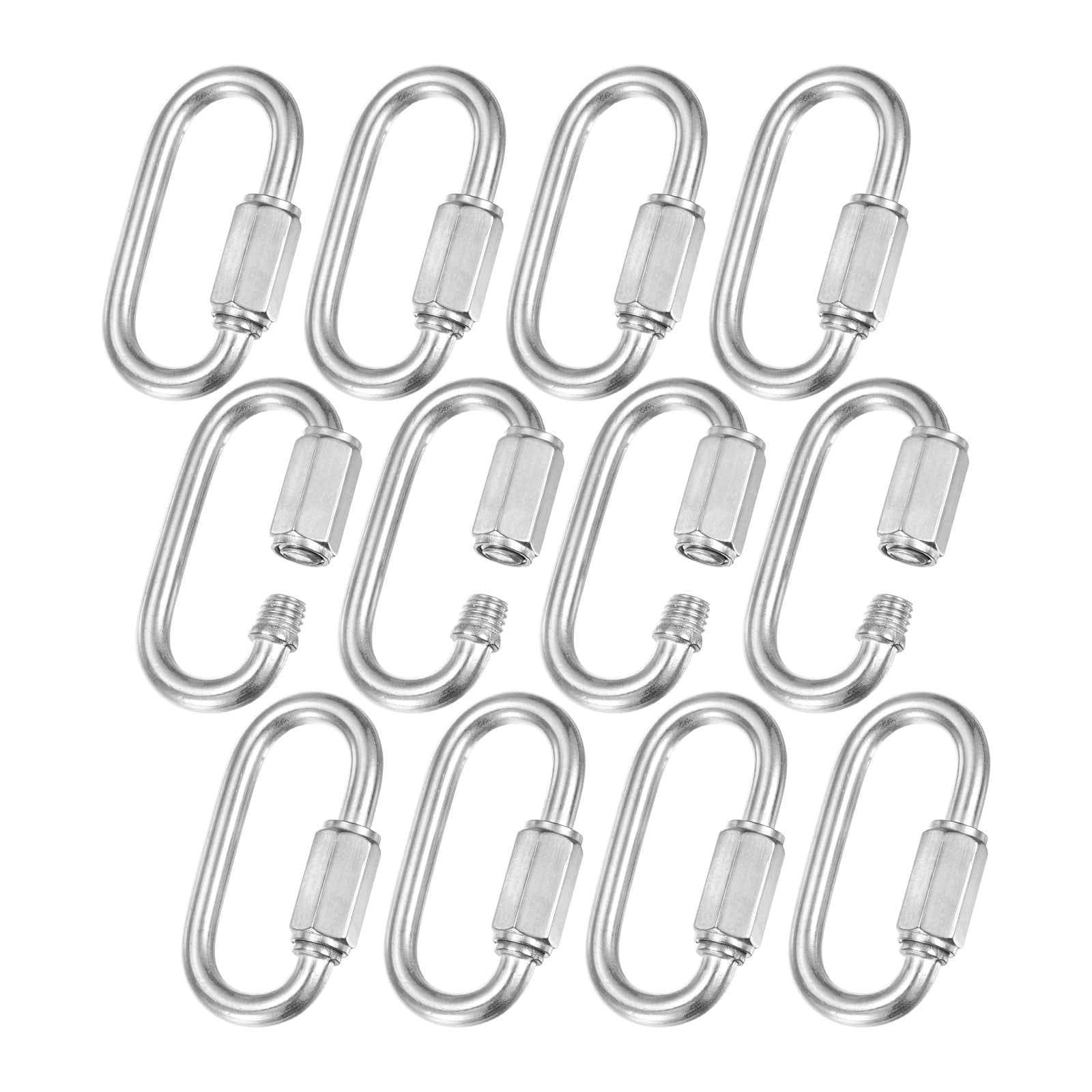 12-Pack Quick Chain Link Connector, M5 3/16 304 Stainless Steel D-Shape ...