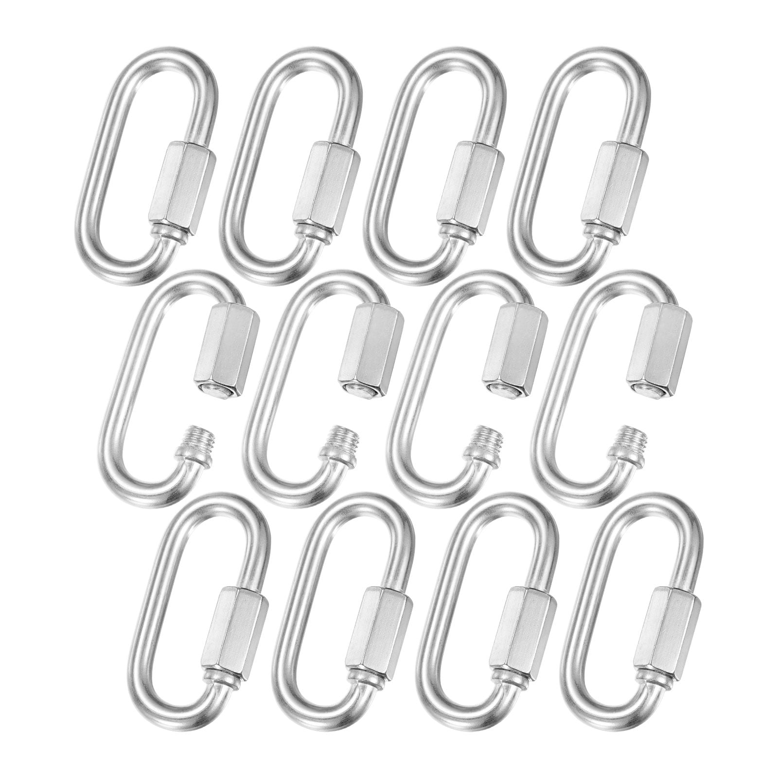 12-Pack Quick Chain Link Connector, M7 9/32 304 Stainless Steel D-Shape ...