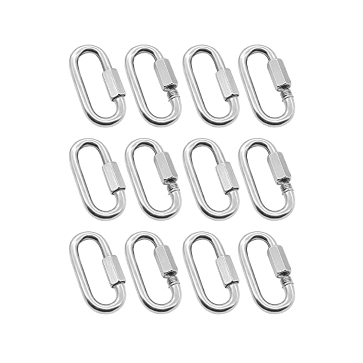 12 Pack Quick Link 5/32 Inch Heavy Duty Carabiner D Shape Chain Links ...