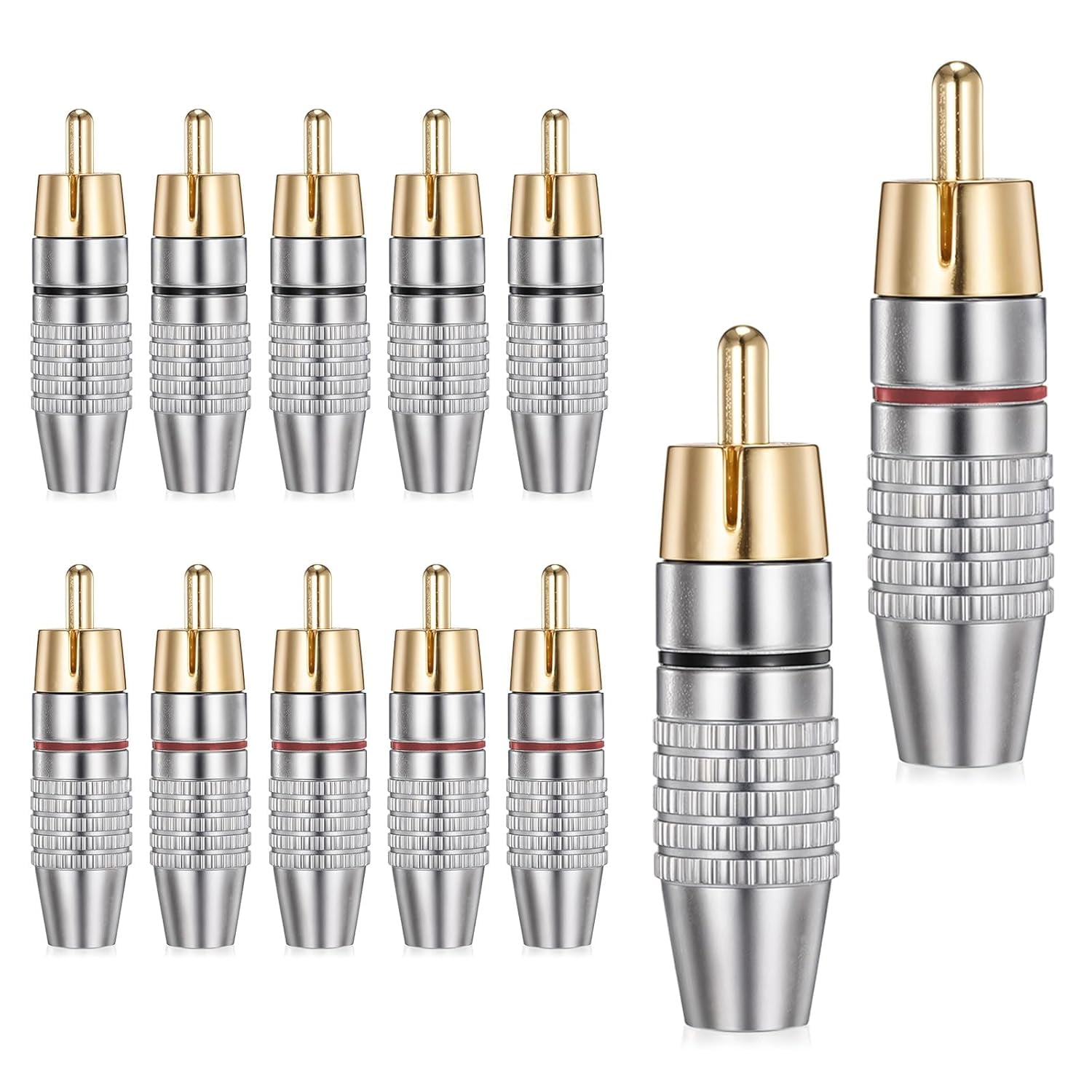 12 Pack RCA Connector, speaker wire connector RCA Plug Solder Audio ...