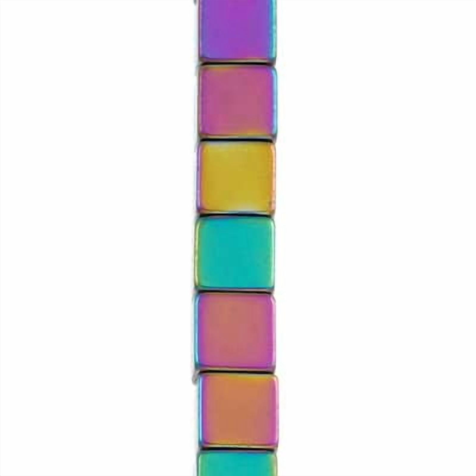 12 Pack: Rainbow Reconstituted Hematite Cube Beads by Bead Landing ...