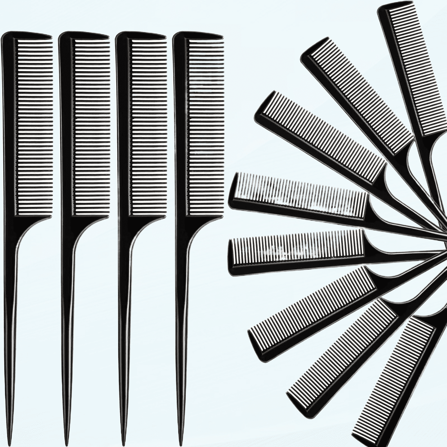 12 Pack Rat Tail Comb Styling Comb Plastic Anti Static Heat Resistant ...