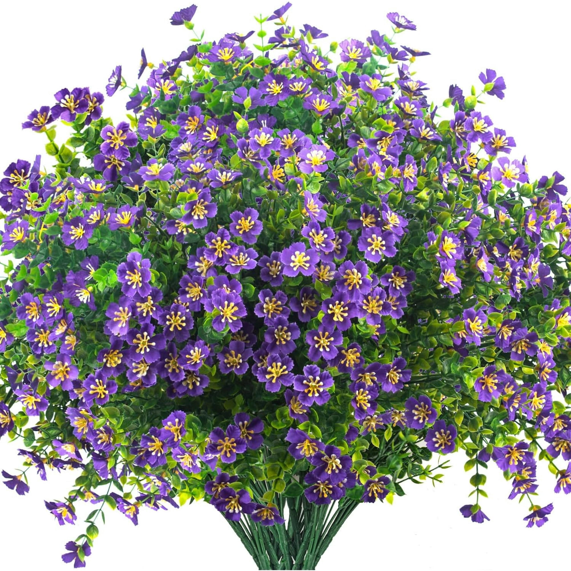 12 Pack Realistic Fake Flowers for Outdoors Decor, Artificial Flowers ...