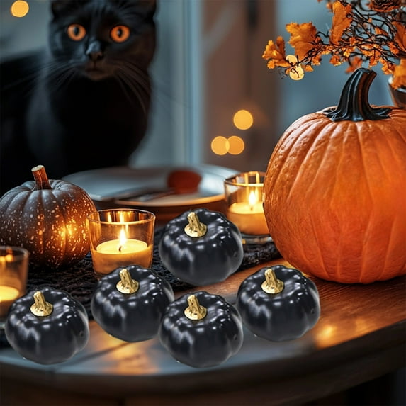 12-Pack Realistic Foam Pumpkin Decorations Set, Lifelike Halloween ...