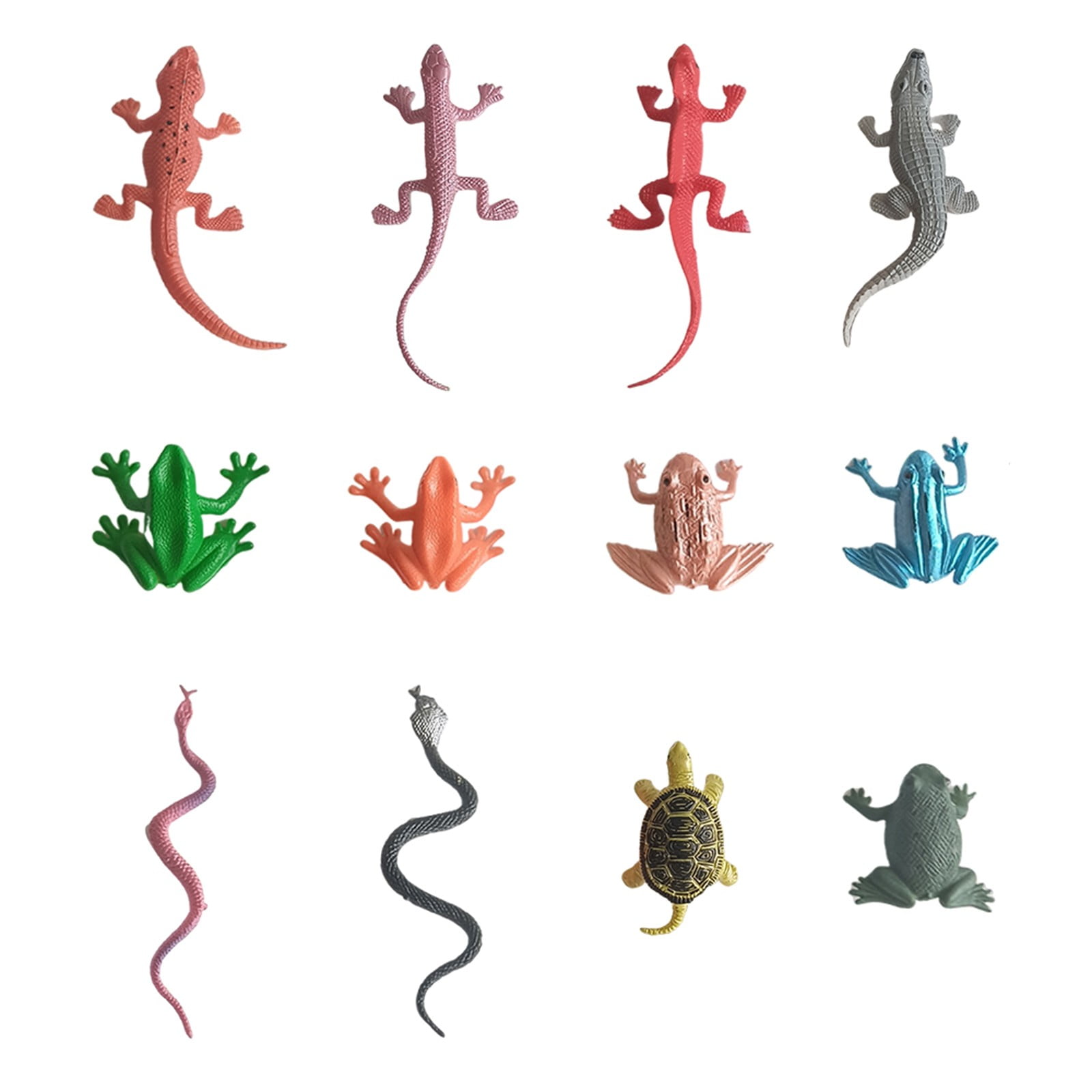 12 Pack Realistic Reptile and Amphibian Toys for Kids Lizard, Frog ...