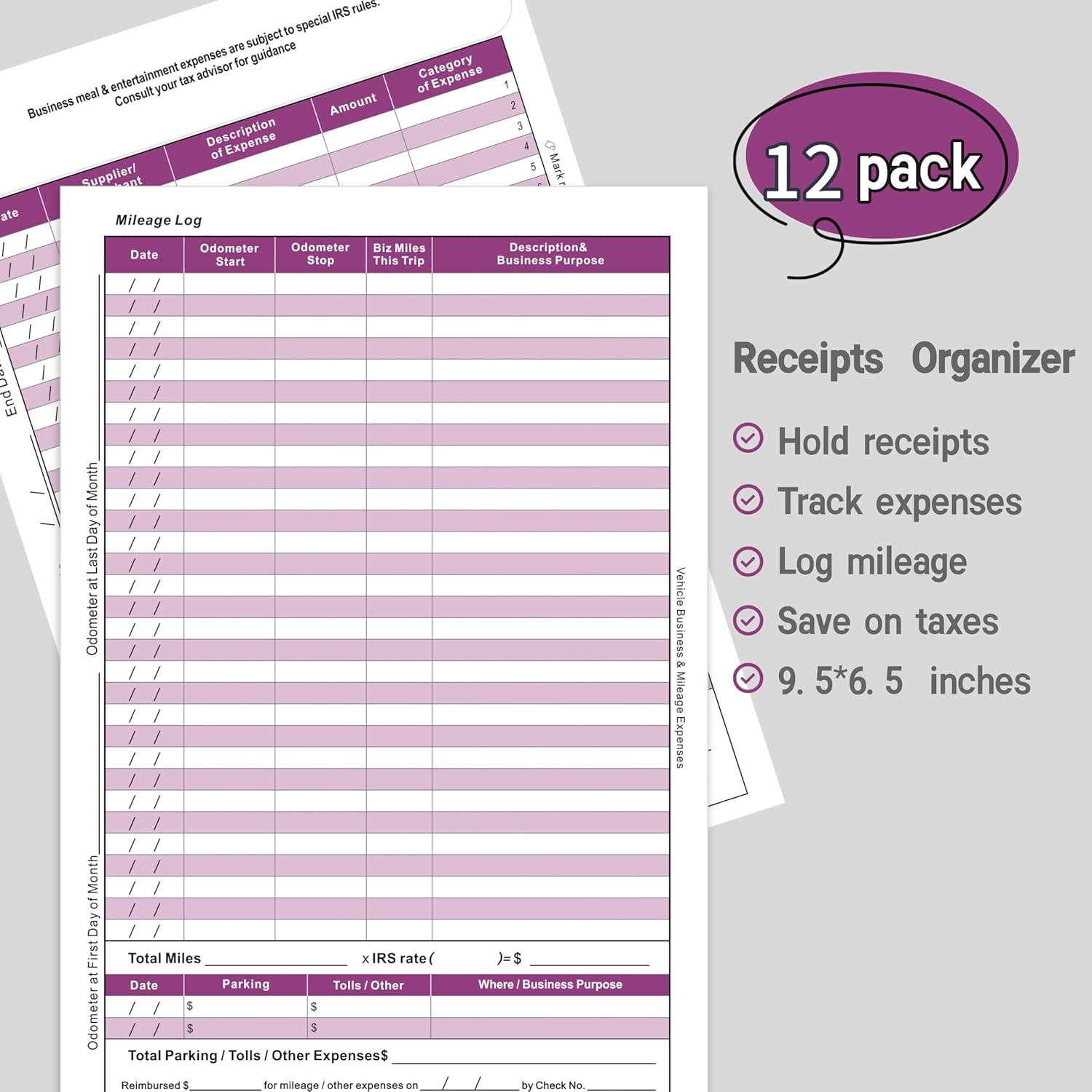 12 Pack Receipt Organizer & Expense Envelope, Hold Receipts, Record ...