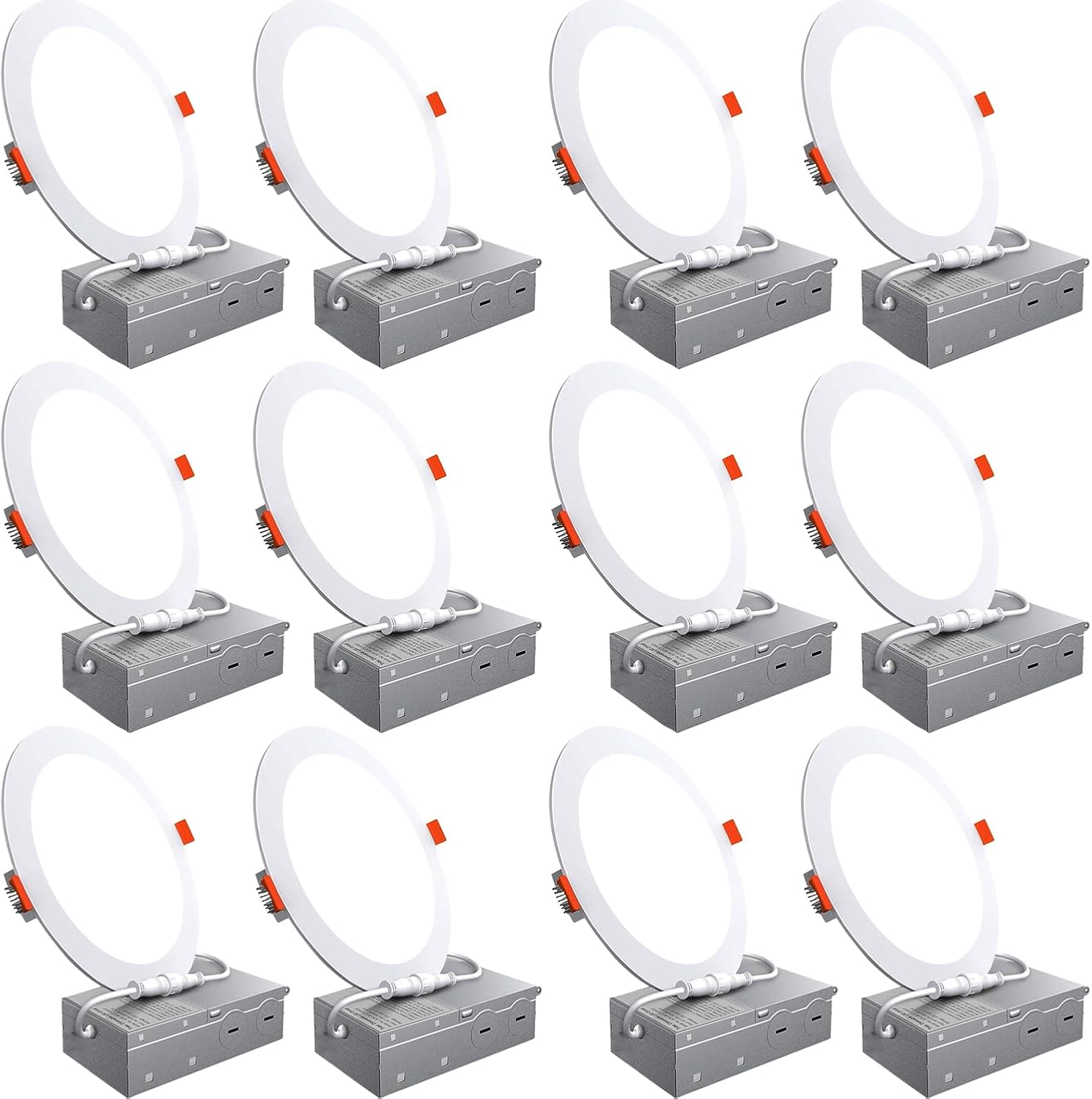 12 Pack Recessed Lighting 6 Inch LED Recessed Light with Junction Box ...
