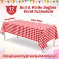 12 Pack Red and White Plastic Checkered Tablecloth, Premium Decorative ...