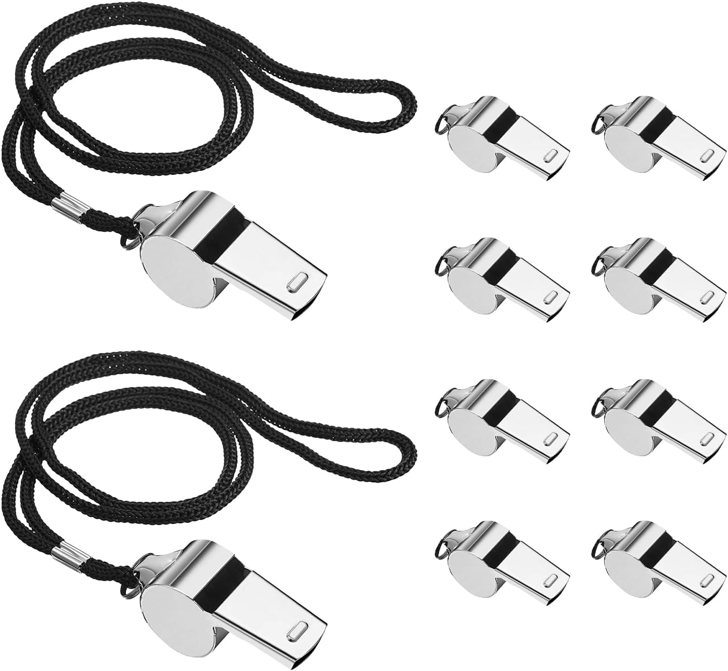 12-Pack Referee Whistle Set – Loud Sports Whistles for Coaches ...