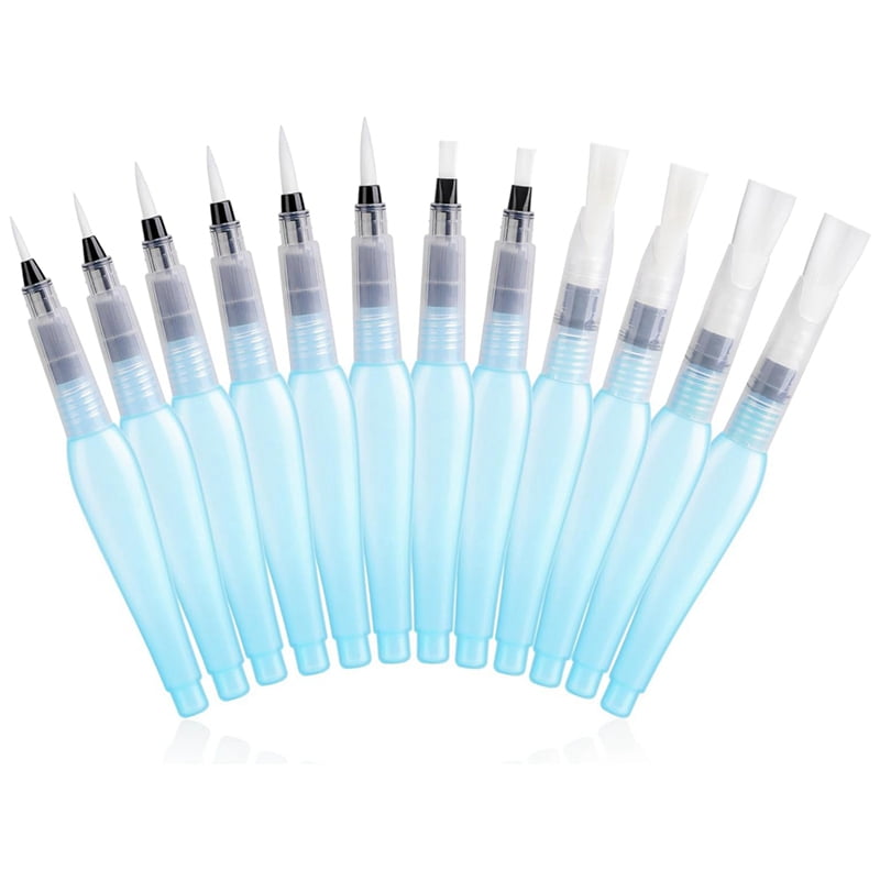 12 Pack Refillable Watercolor Pens Watercolor Brush Pens Water Brush ...