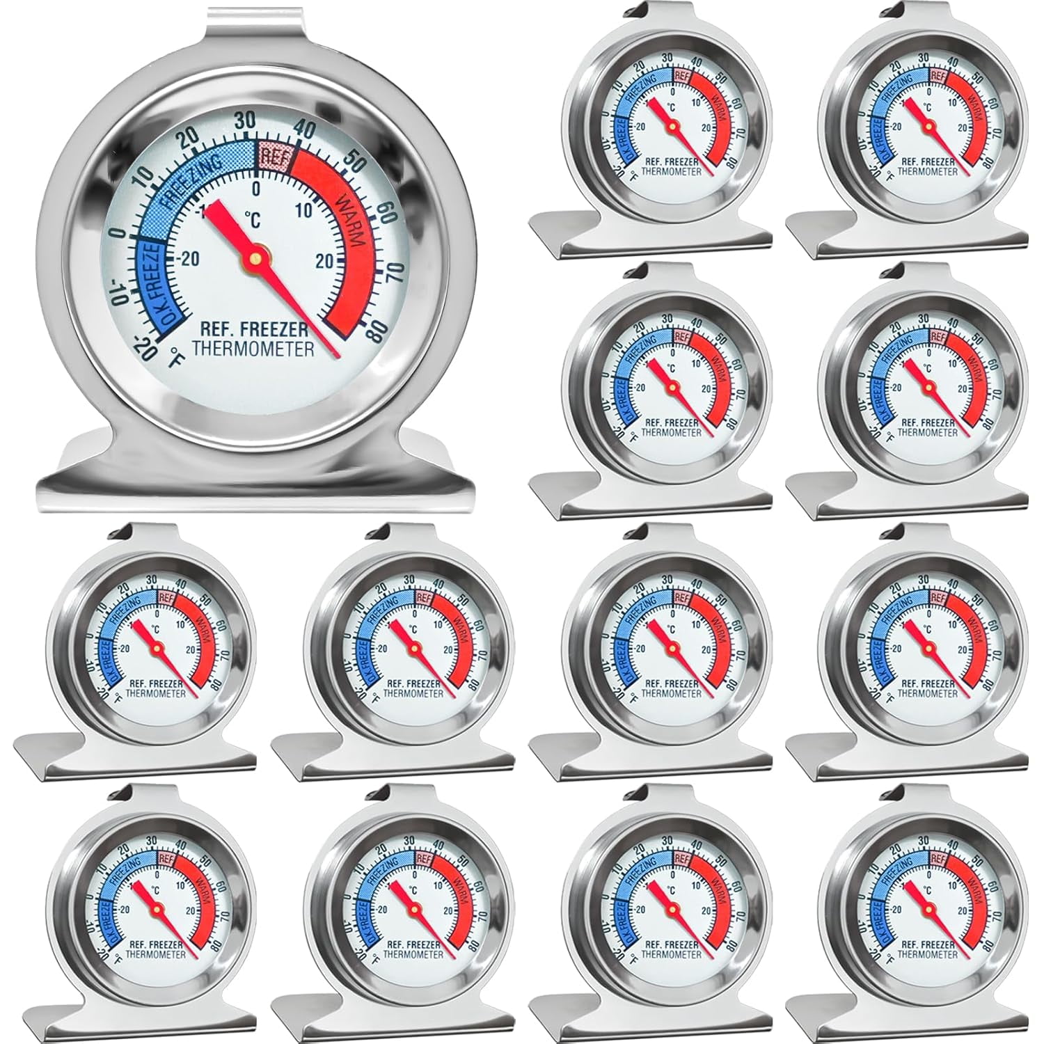 12 Pack Refrigerator FreeXIULINer Thermometer Large Dial Fridge ...