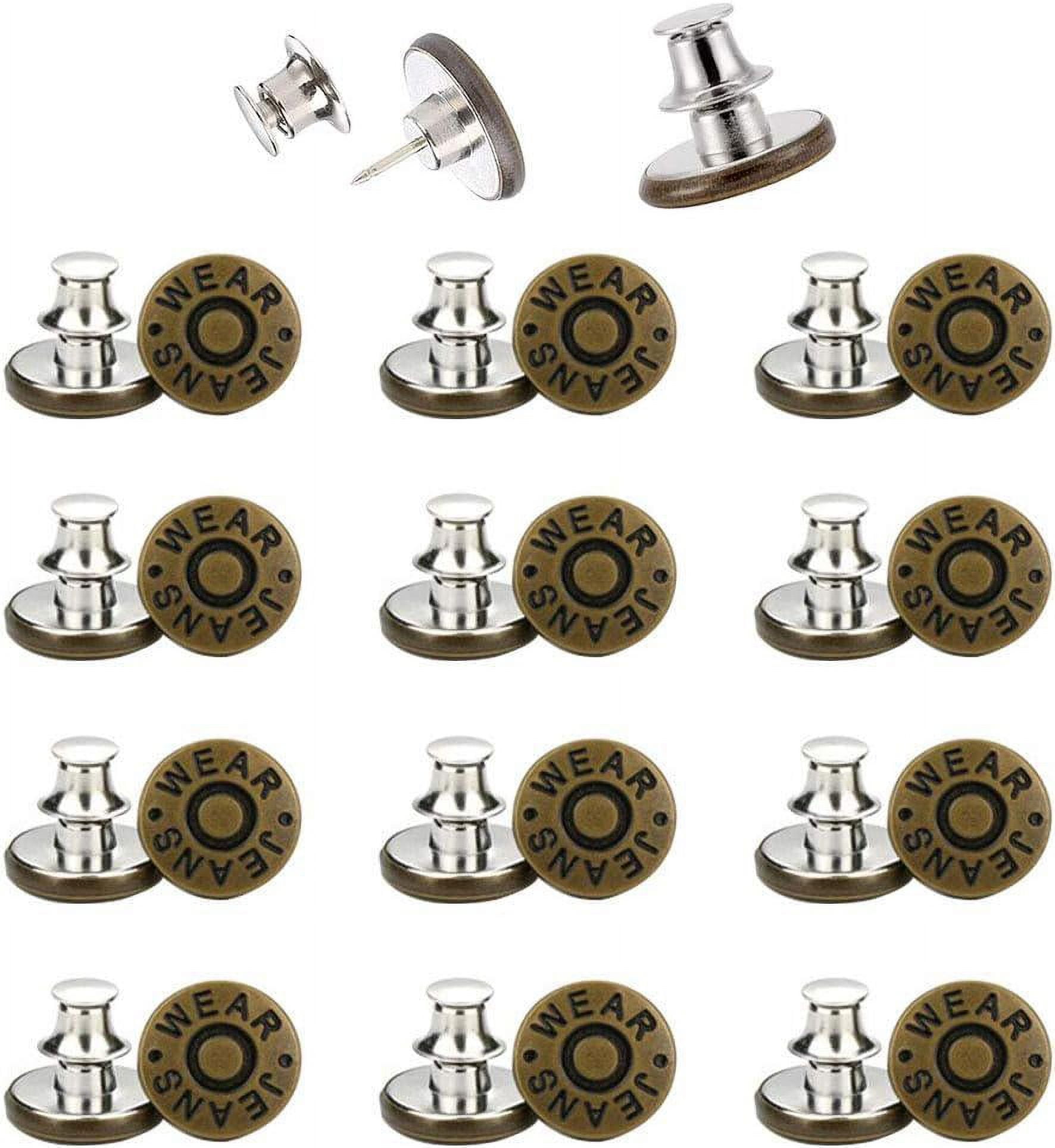 12 Pack Replacement Jeans Buttons For Pants No Sew Button Pins Instant ...