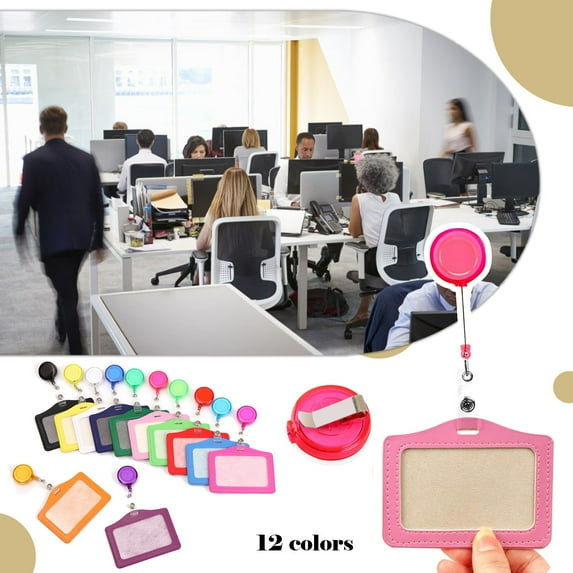 12 Pack Retractable Badge Holders Horizontal ID Card and Certificate ...