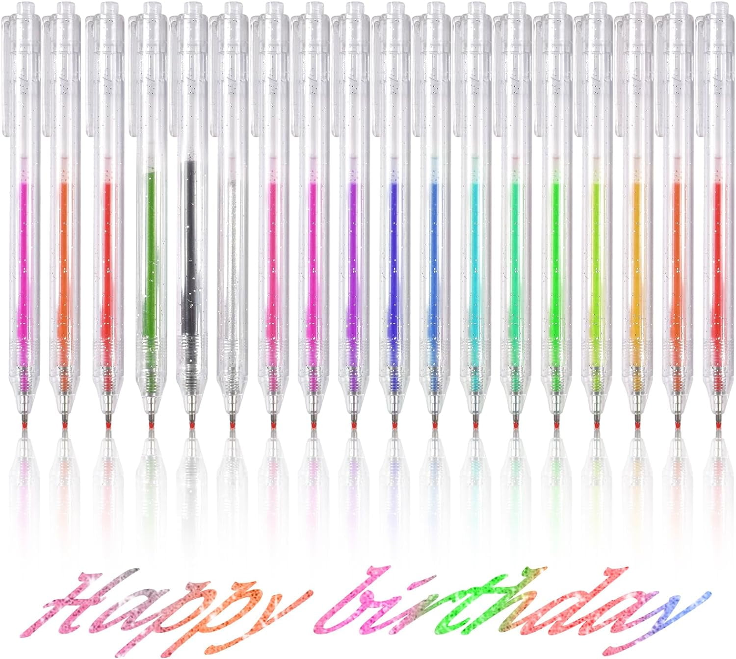 12 Pack Retractable Glitter Marker,Bexikou Glitter Colored Pen,Metallic ...