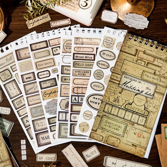 12 Pack Retro Decorative Planner Sticker Sheets for Journals ...
